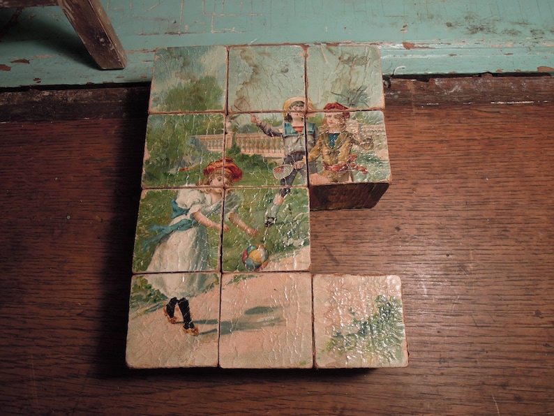 Antique Wooden Picture Blocks / Lithograph Children's - Etsy