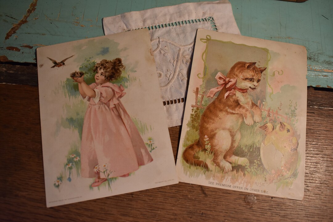 Antique Easter Advertising Cards / Lion Coffee Advertising Cards ...