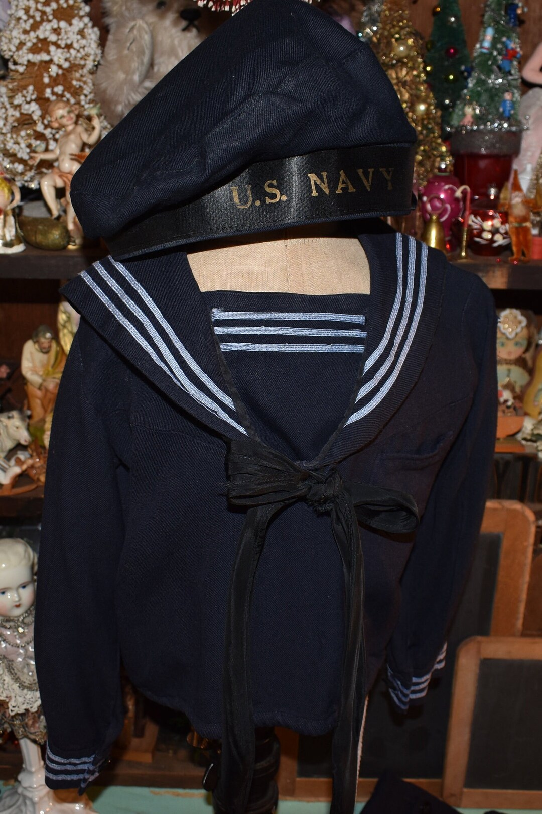 Vintage Sailor Suit and Hat / Childs Blue Navy Suit / Good Lad Tailored ...