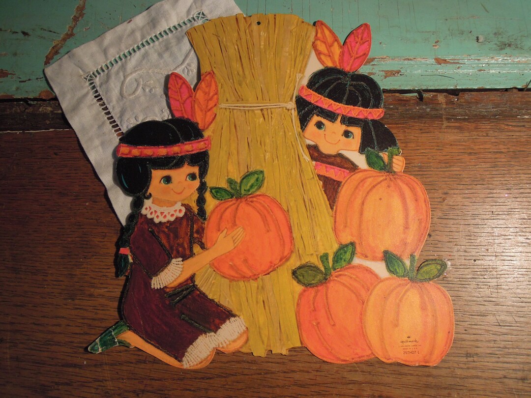 Vintage Hallmark Fall Decorations / Halloween Paper Orange Pumpkin ...