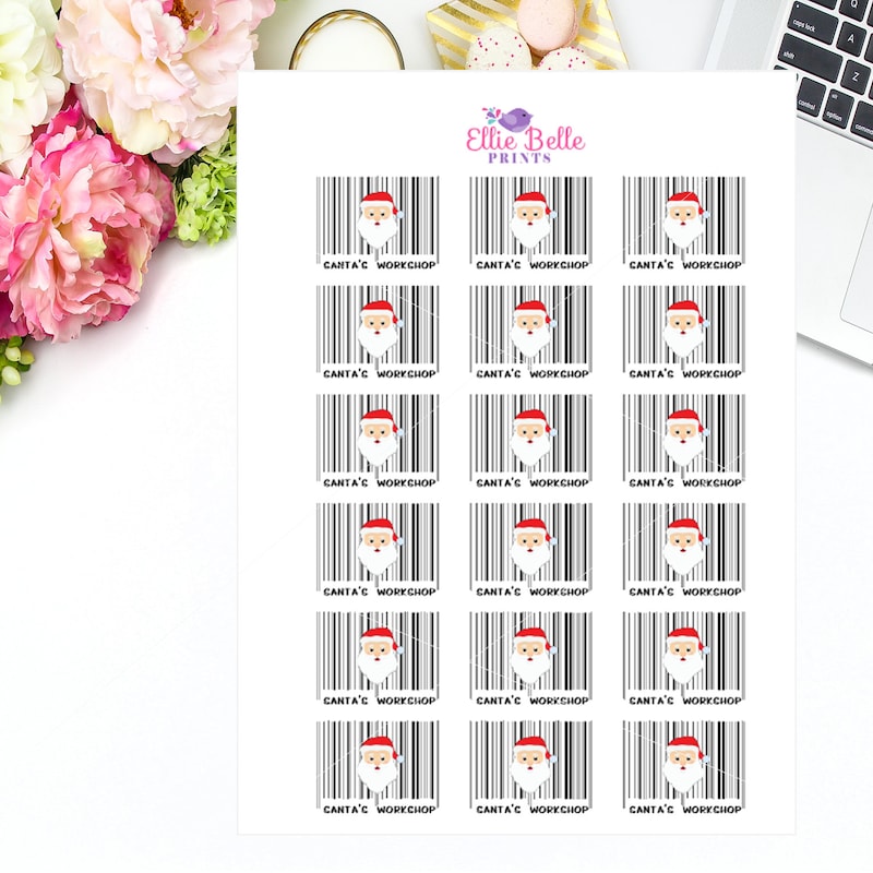 Santa Stickers - Etsy