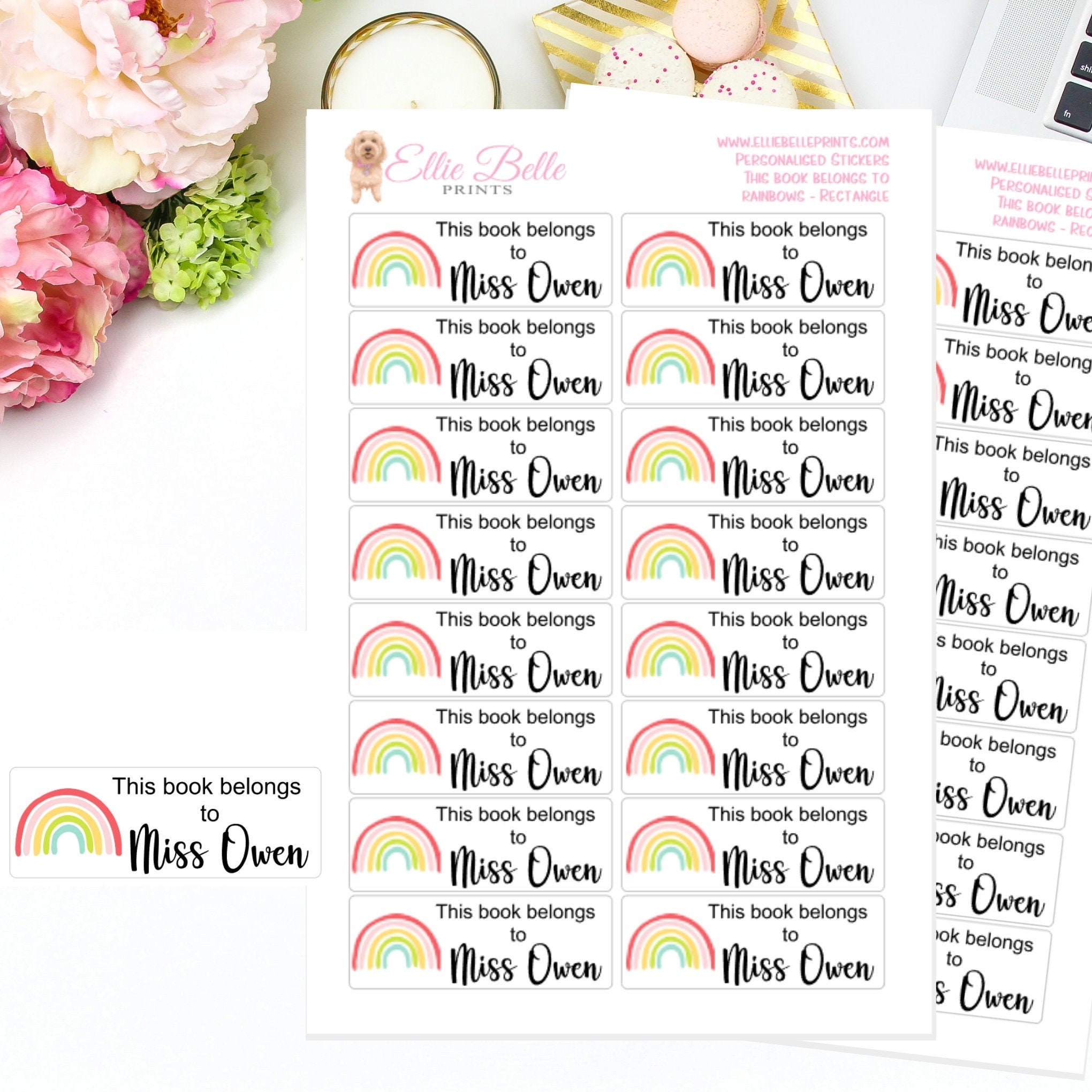 This Book Belongs to Stickers Rainbow Book Stickers - Etsy