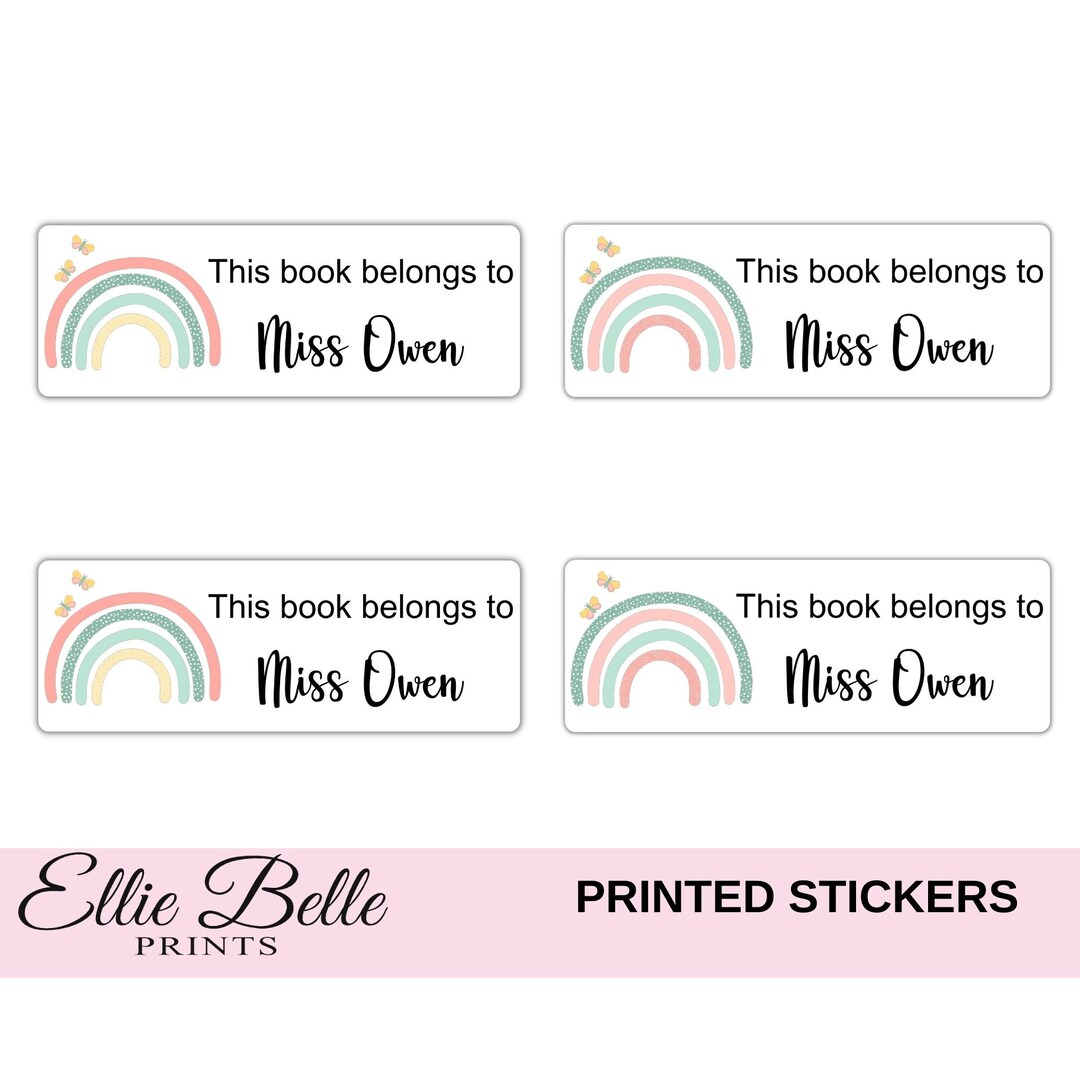 This Book Belongs to Stickers | PASTEL Rainbow | Book Label Stickers ...