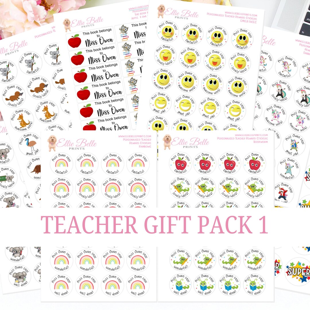 Personalised Teacher Stickers - Teacher Gift Pack 1 | Personalised ...