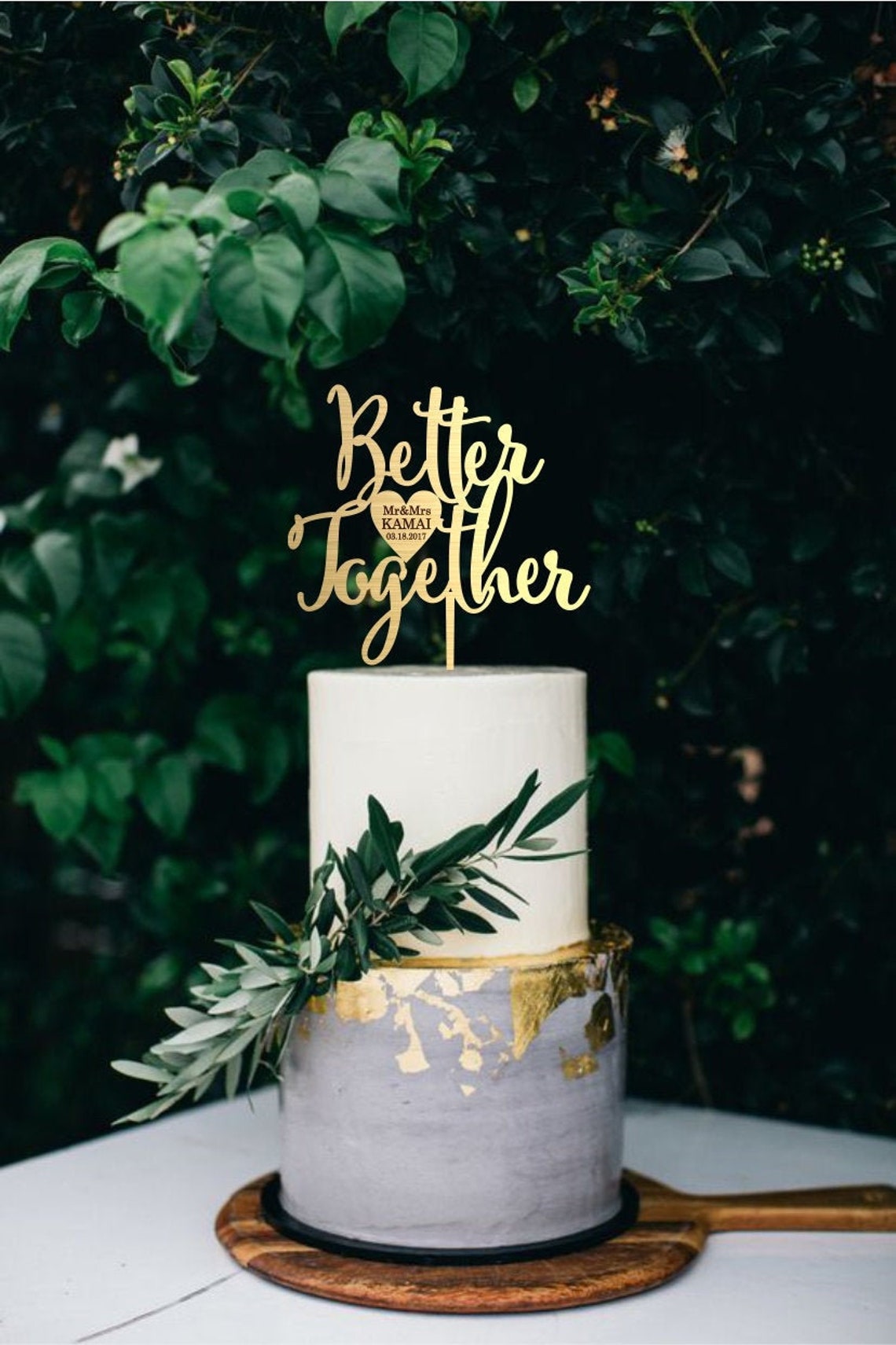Better Together Cake Topper for Wedding Heart Date Better - Etsy