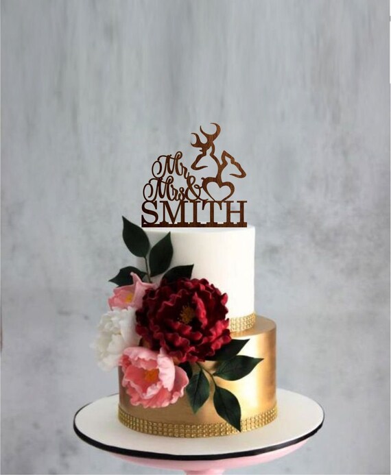 Cake Toppers Hunting topper Deer Cake Topper Buck and doe cake topper ...