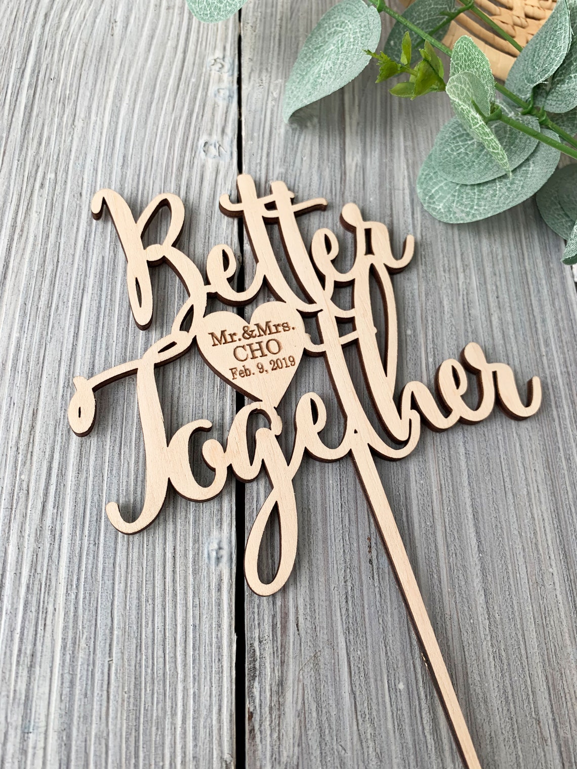 Better Together Cake Topper for Wedding Heart Date Better - Etsy