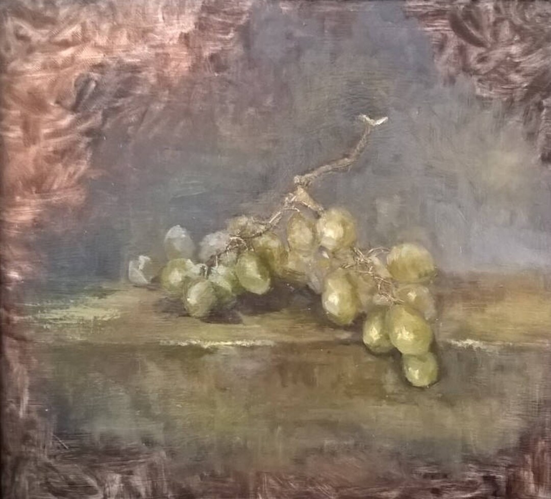 Still Life Painting-grapes 28.5 X 31 Cms Canvas Painting - Etsy