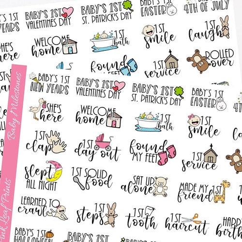 Baby Milestone Sticker Set / Baby's First Stickers / Baby | Etsy