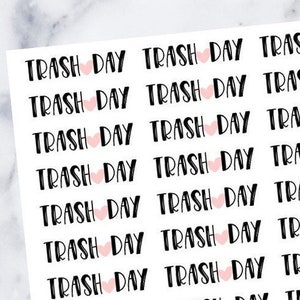 Trash Day Script Quarter Sheet - Etsy