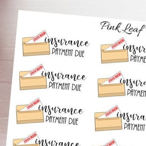 Insurance Payment Due Mini Icon Planner Sticker Sheet - Etsy