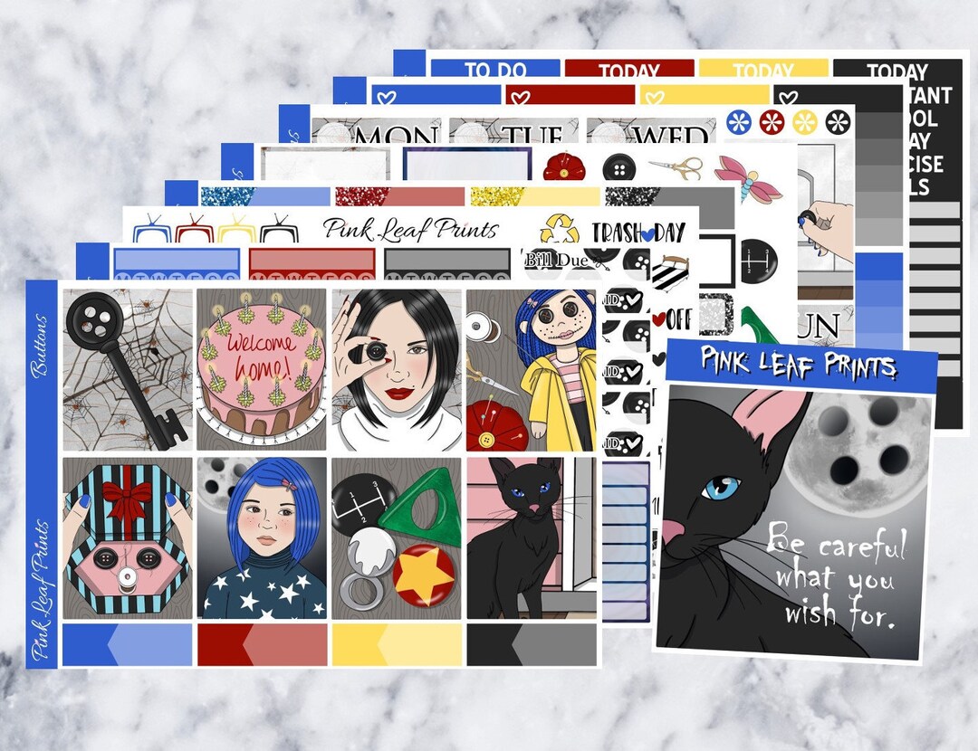 Glossy | Buttons | A La Carte Weekly Planner Sticker Kit - Etsy