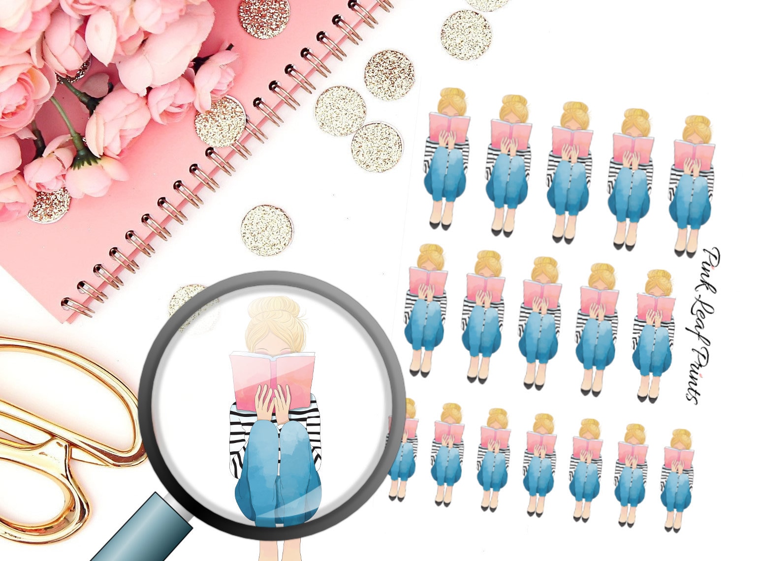 Planner Girls | Reading | Mini Deco Planner Sticker Sheet - Etsy