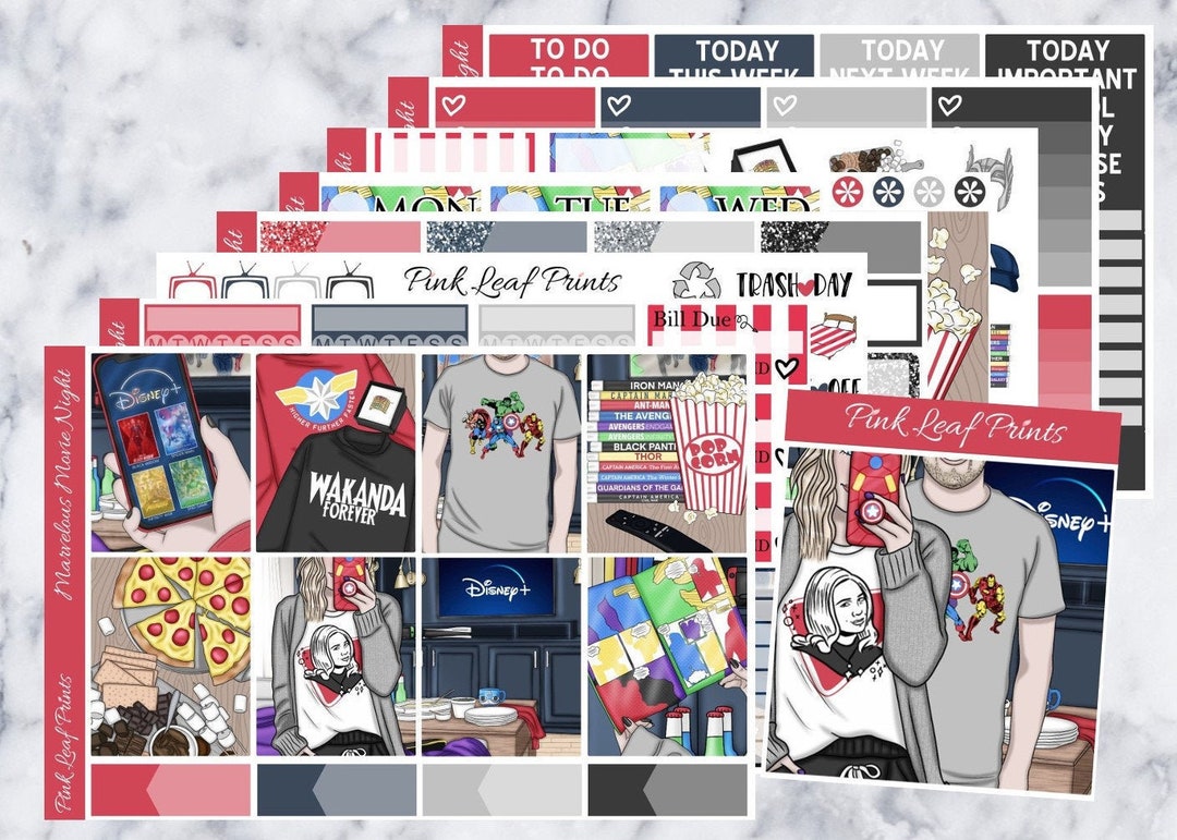 Matte | Marvelous Movie Night | A La Carte Weekly Planner Sticker Kit ...