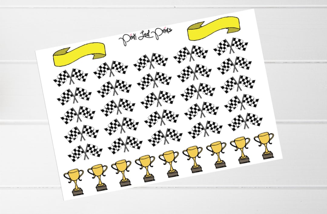 Race Day Doodles Planner Sticker Set - Etsy