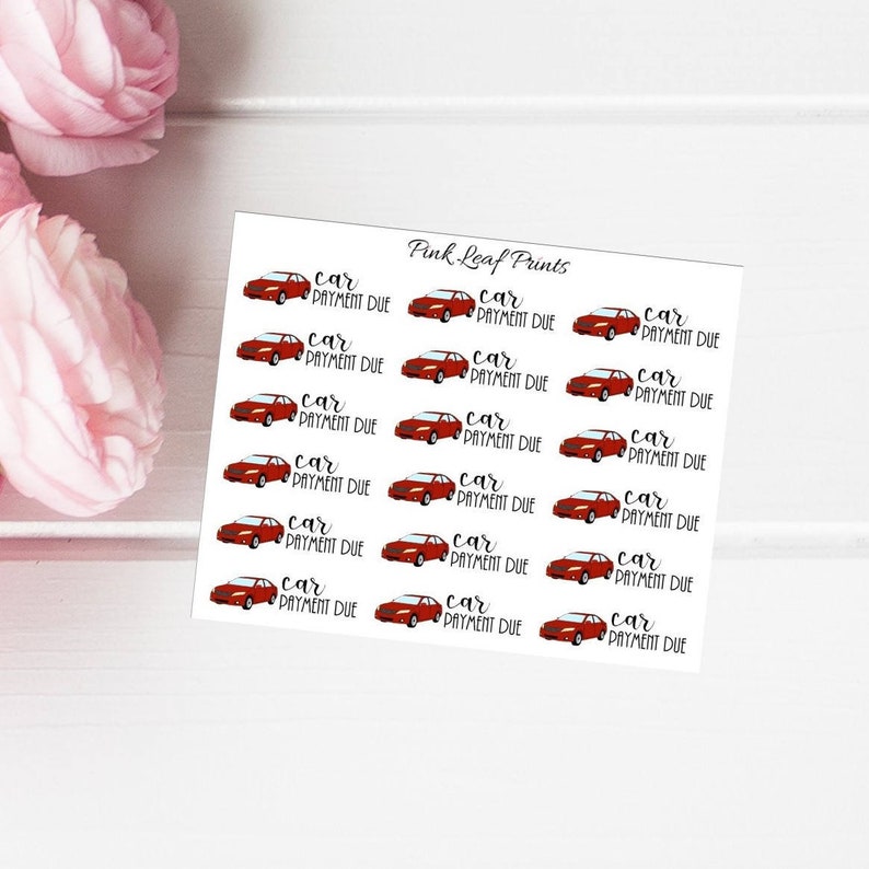 Car Payment Due | Mini Icon Planner Sticker Sheet - Etsy