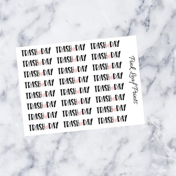 Trash Day Script Quarter Sheet | Etsy