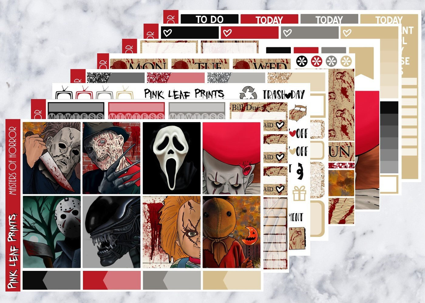 Matte | Masters of Horror | A La Carte Weekly Planner Sticker Kit - Etsy