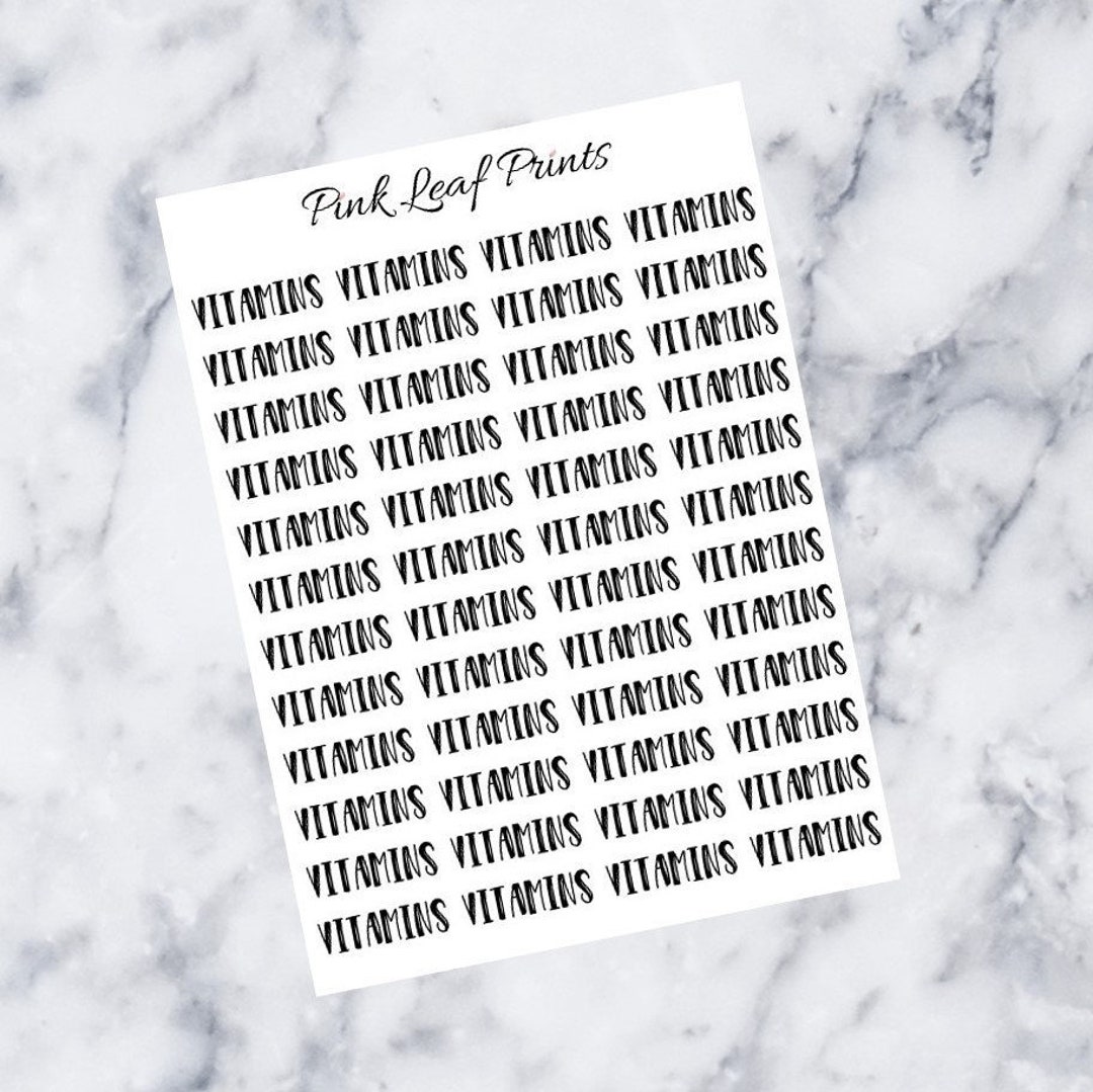 Vitamins | Script | Quarter Sheet - Etsy