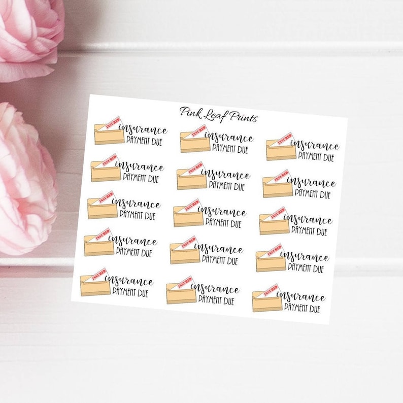 Insurance Payment Due Mini Icon Planner Sticker Sheet - Etsy