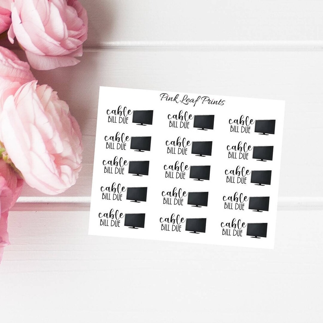 Cable Bill Due | Mini Icon Planner Sticker Sheet - Etsy