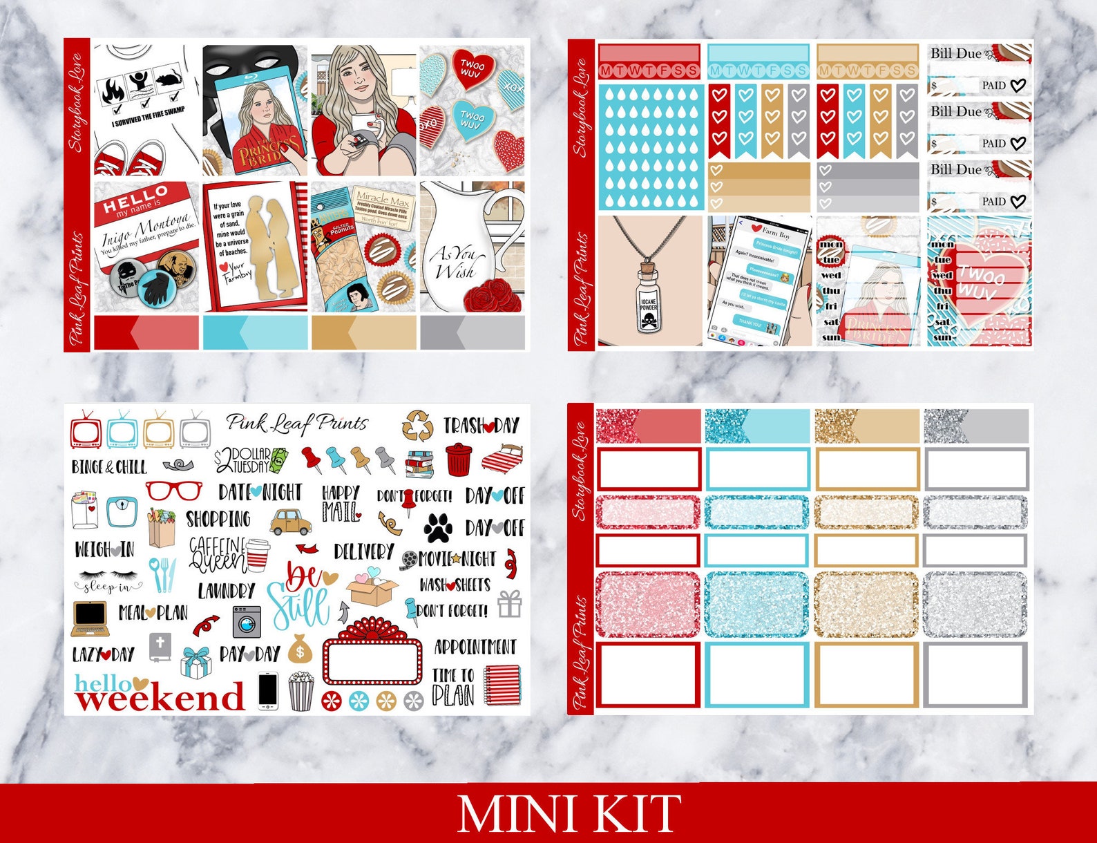 Matte Storybook Love A La Carte Weekly Planner Sticker Kit - Etsy