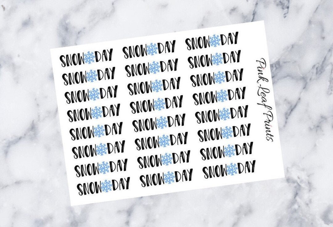 Snow Day | Script | Quarter Sheet - Etsy