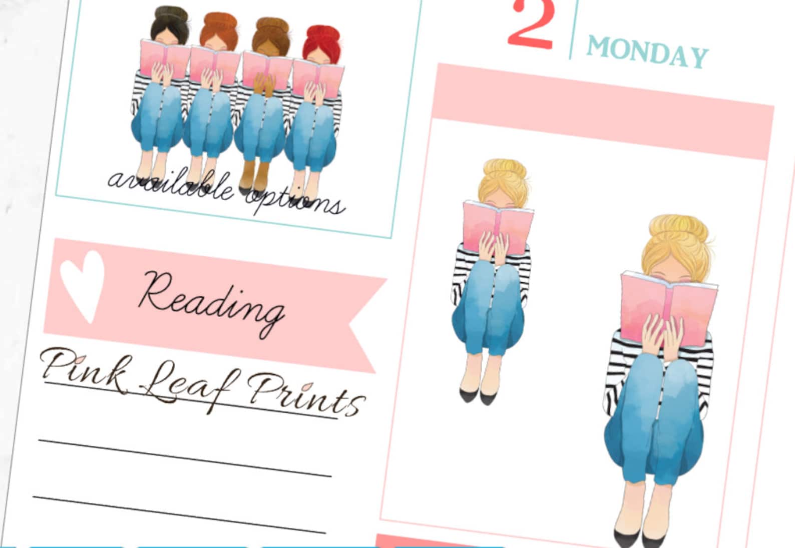 Planner Girls | Reading | Mini Deco Planner Sticker Sheet - Etsy