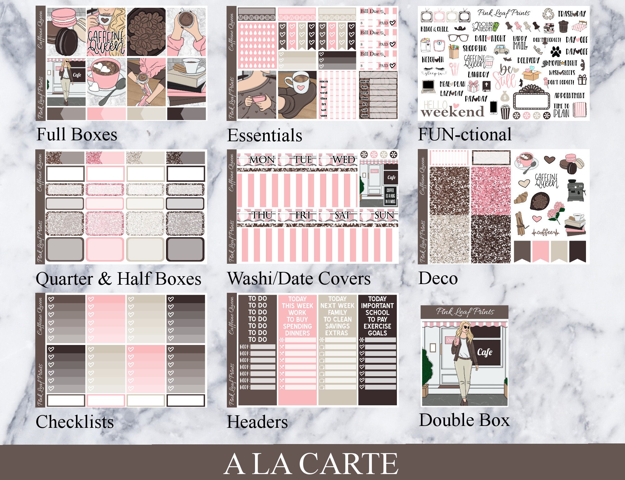 Glossy Caffeine Queen A La Carte Weekly Planner Sticker - Etsy