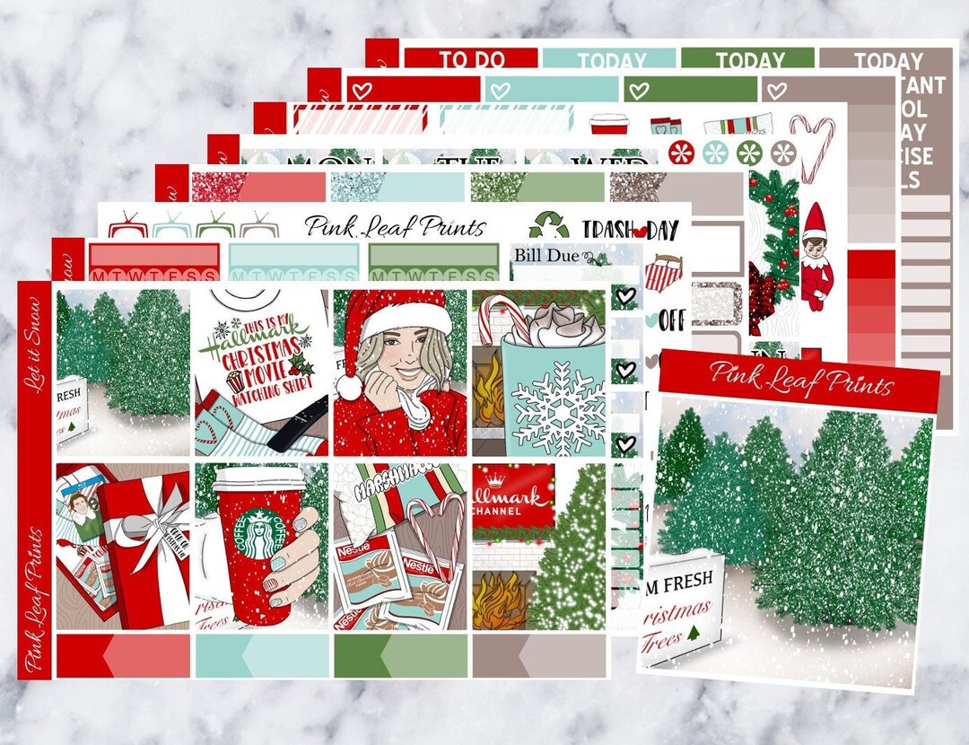 Matte | Let It Snow | A La Carte Weekly Planner Sticker Kit - Etsy