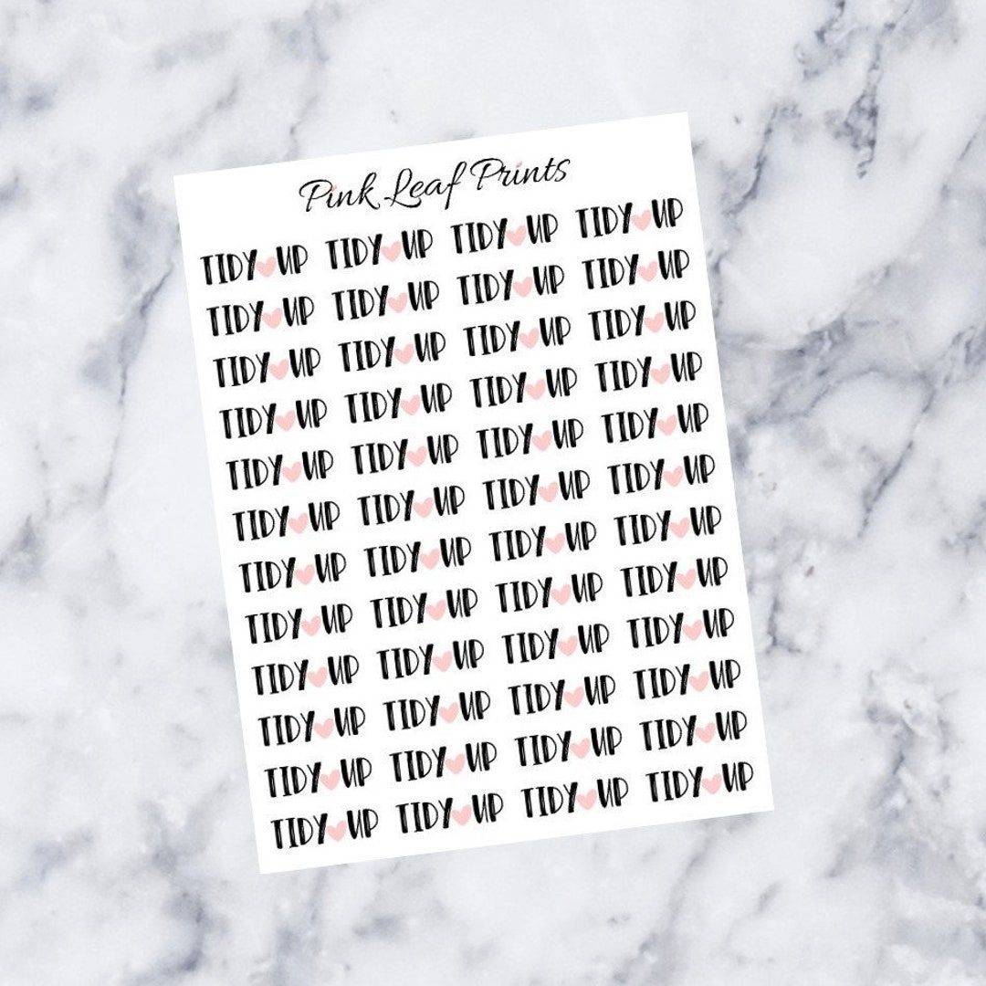 Tidy up | Script | Quarter Sheet - Etsy