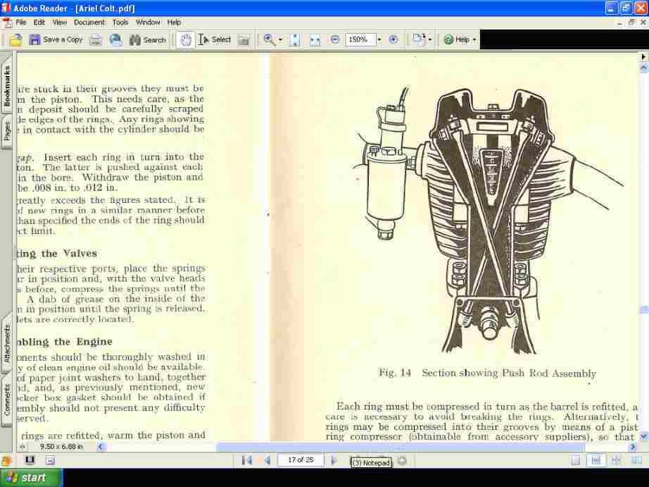 ARIEL COLT Motorcycle Operations & Parts Manuals - 60pgs With Repair ...