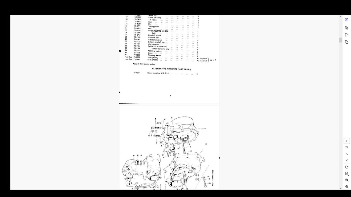 TRIUMPH T100 Parts Manual - 400 Pages With Exploded Diagrams for 1970 ...