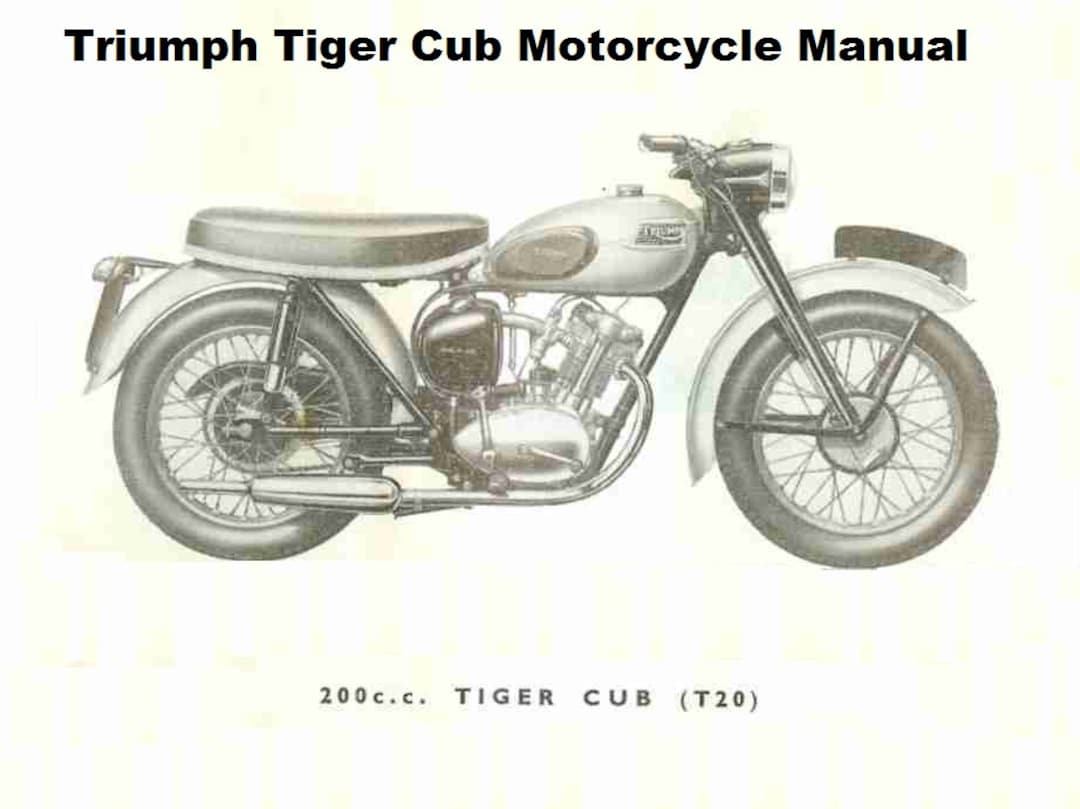 TRIUMPH TIGER CUB Operations Maintenance Manual - 110 Pages for T20 T ...