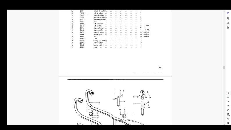 TRIUMPH T100 Parts Manual - 340 Pages With Exploded Diagrams for 1966 ...