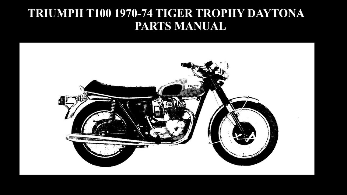 TRIUMPH T100 Parts Manual - 400 Pages With Exploded Diagrams for 1970 ...