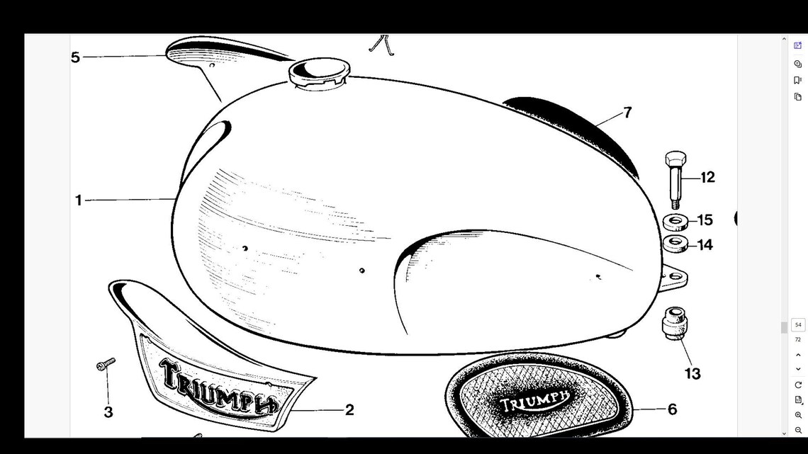 TRIUMPH T100 Parts Manual - 400 Pages With Exploded Diagrams for 1970 ...