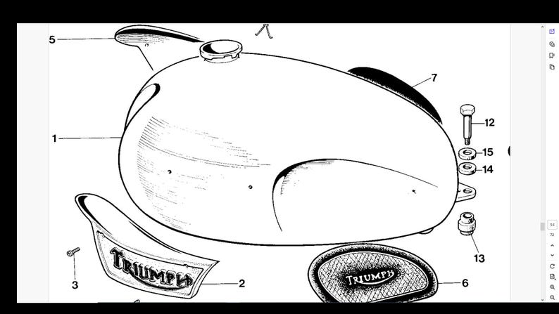 TRIUMPH T100 Parts Manual - 400 Pages With Exploded Diagrams for 1970 ...