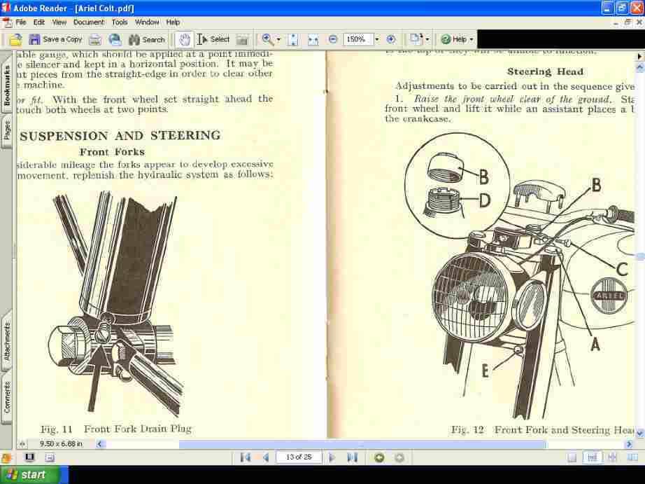 ARIEL COLT Motorcycle Operations & Parts Manuals - 60pgs With Repair ...