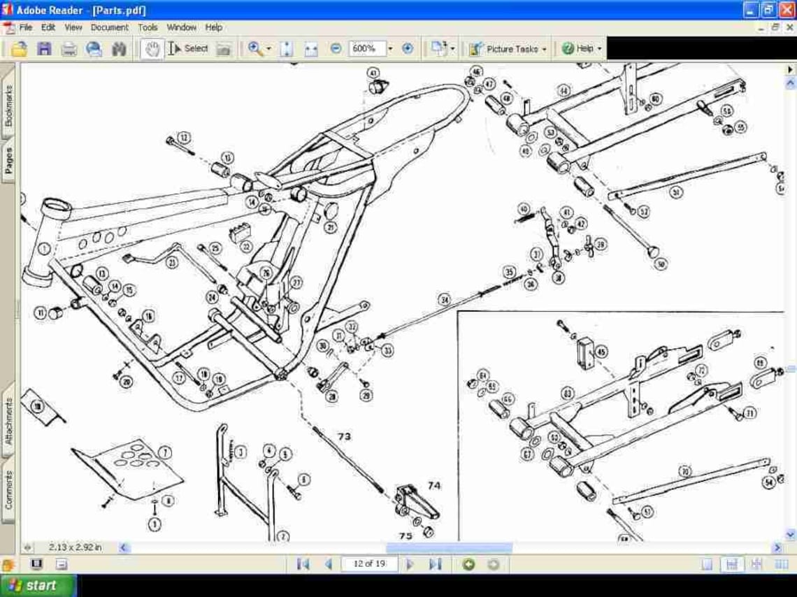 PENTON MOTORCYCLE Service Parts Manuals Set for 100 125 175 250 400 ...
