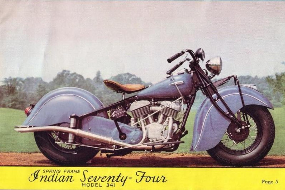 INDIAN 74 Service Manual - 100 Pages for Model 341 Motorcycle Repair ...