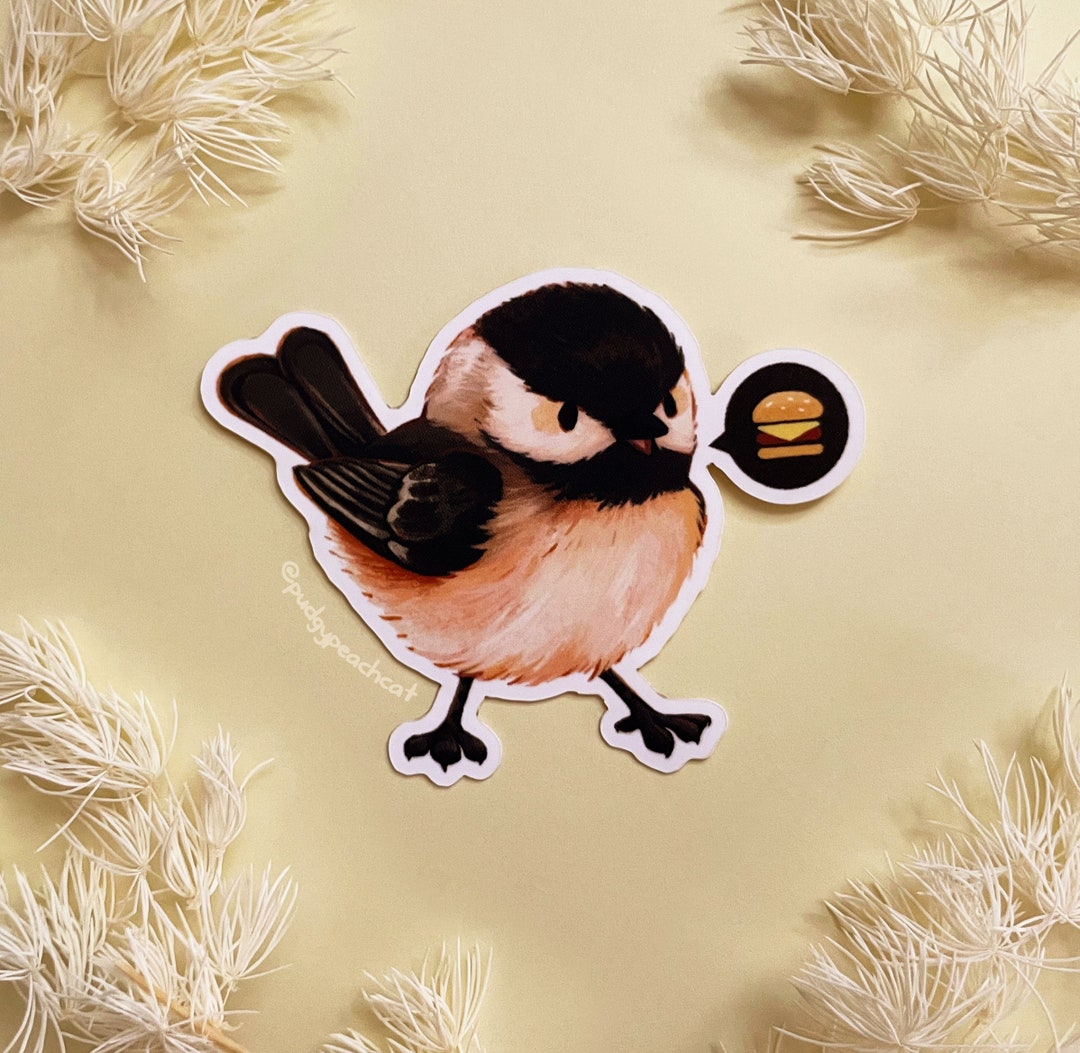 Chickadee Cheeseburger Matte Vinyl Sticker - Etsy