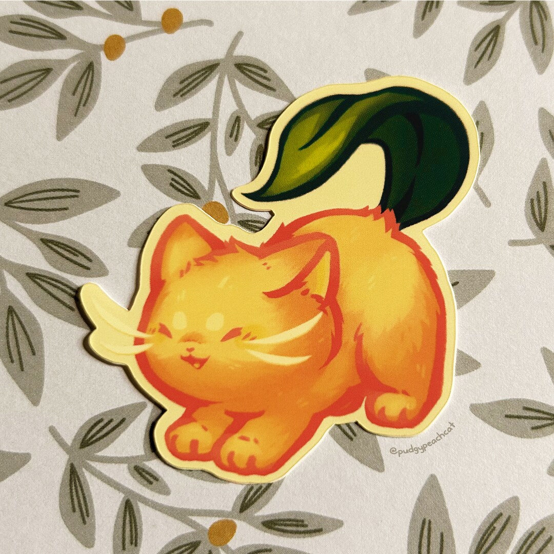 Pudgy Big Stretch Matte Vinyl Sticker - Etsy