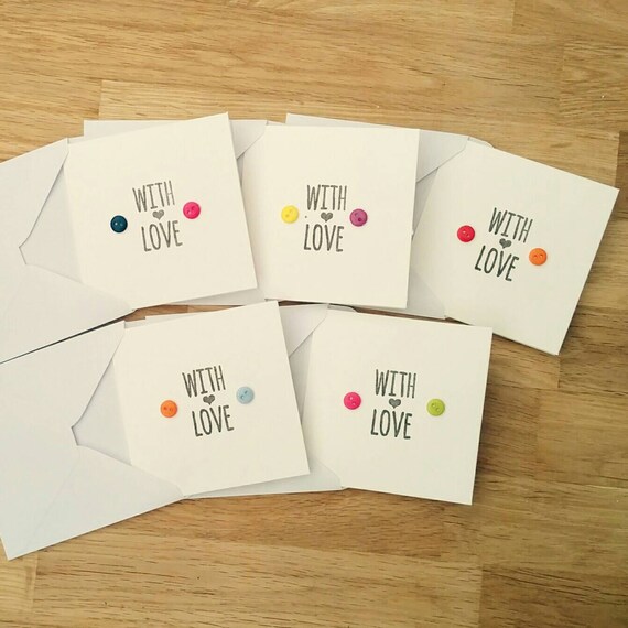 Pack of 5 Handmade with Love Cards Blank Inside | Etsy
