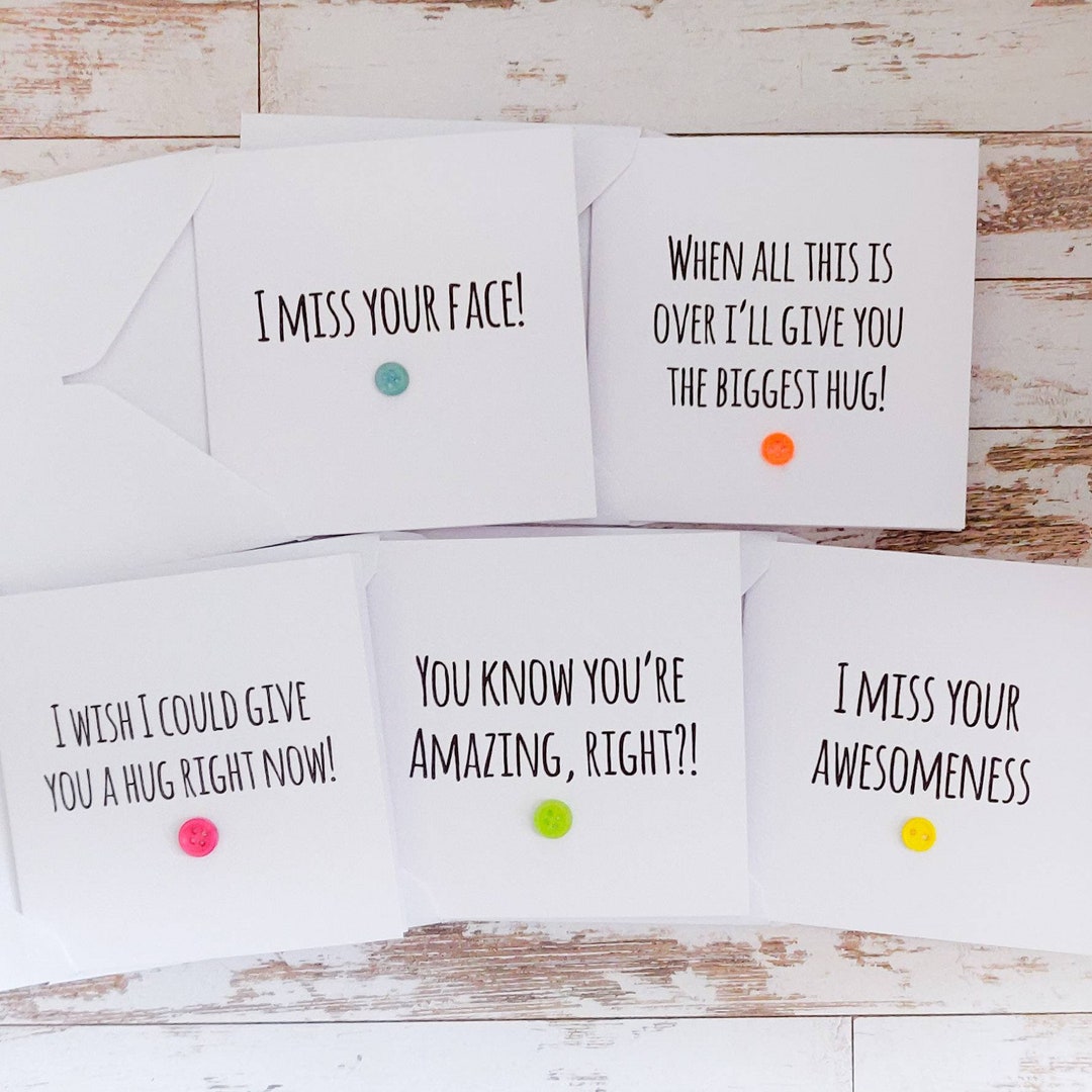 Pack of 5 Missing You Cards - Etsy