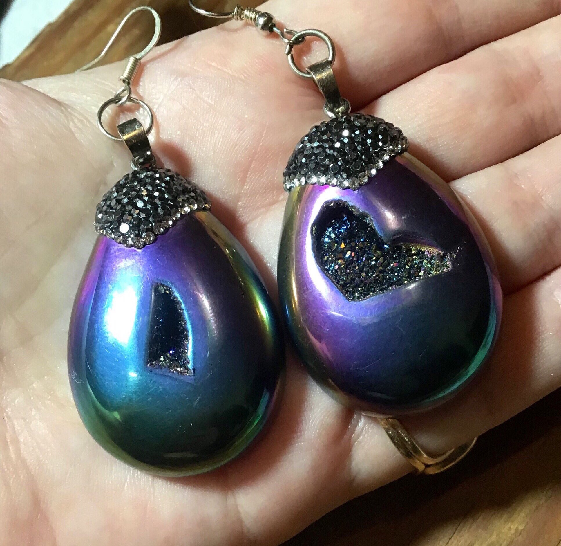 Very Large Real Titanium Quartz Aura High Crystallized Geode | Etsy