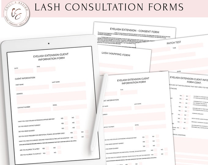 Clickable and Printable Eyelash Extension Consent Forms Lash - Etsy
