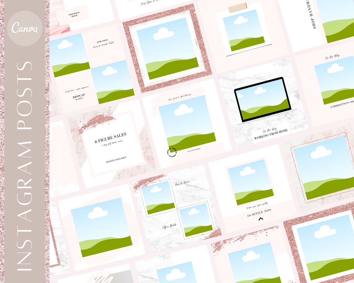 Instagram Post Canva Template Pretty Instagram Posts Rose - Etsy