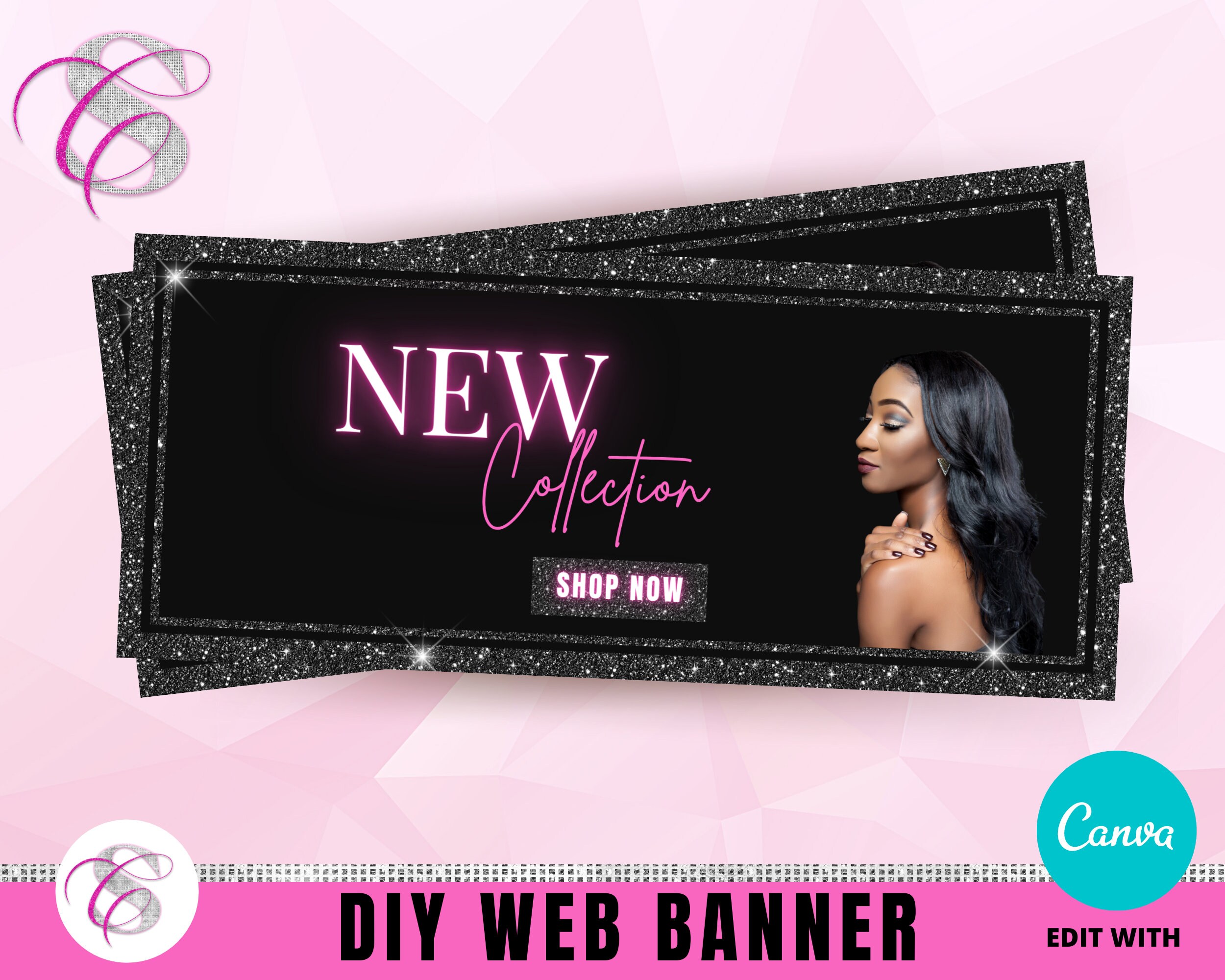 Design & Templates Paper & Party Supplies Hair Web Banner DIY Web ...