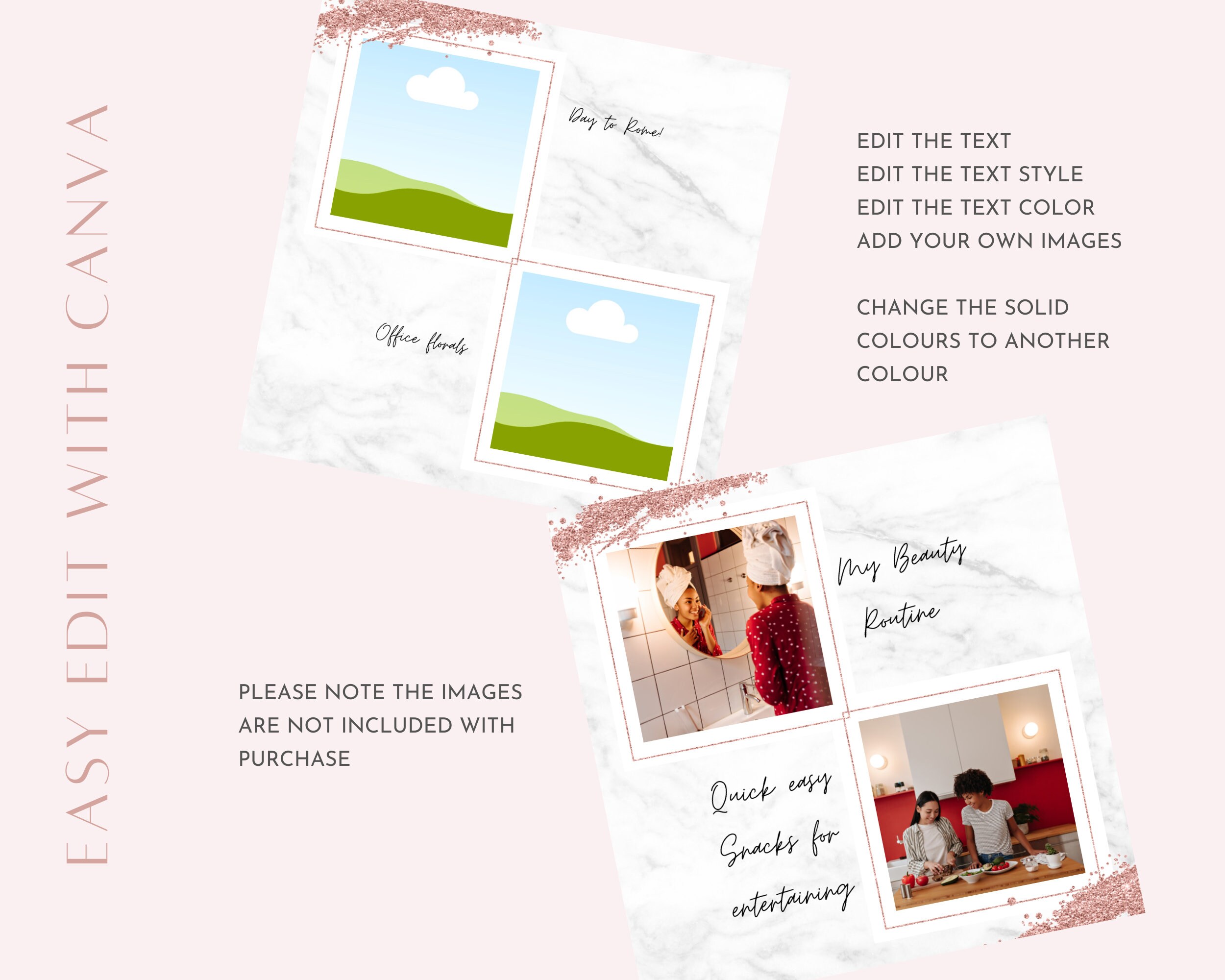 Instagram Post Canva Template Pretty Instagram Posts Rose - Etsy